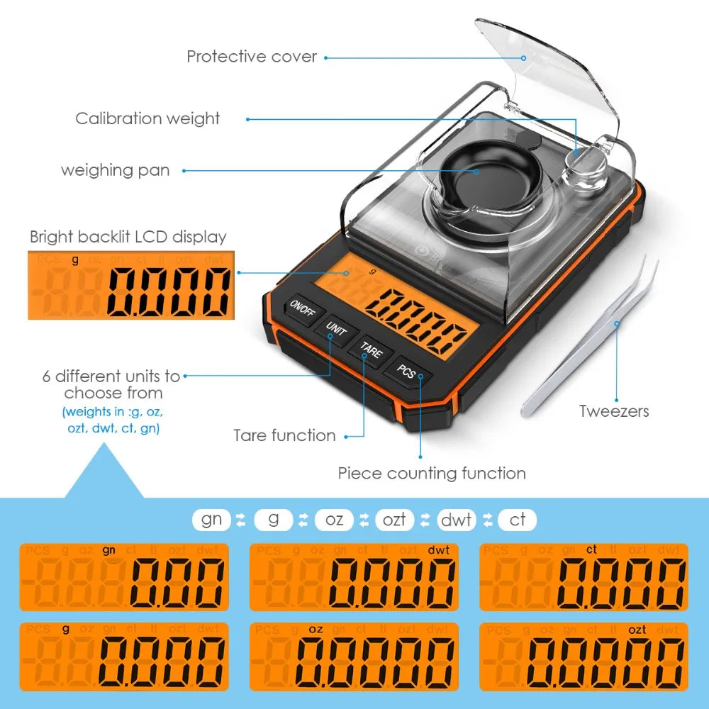 Precision at Your Fingertips: Portable 0.001g Digital Scale