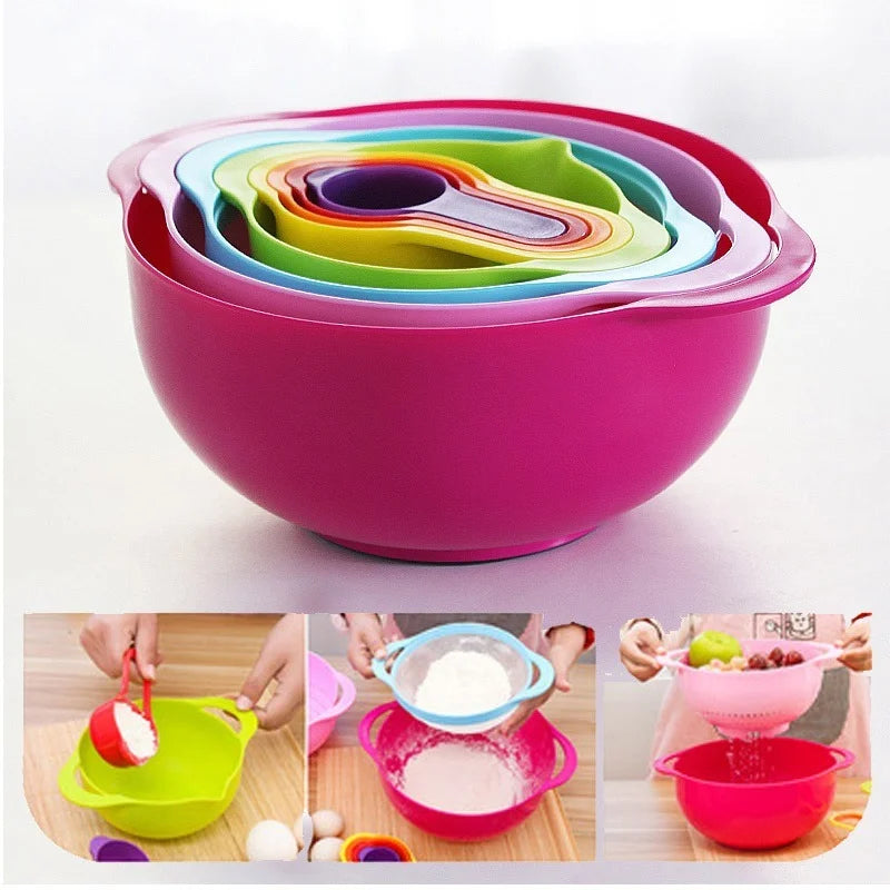 Rainbow Mixing Bowls & Measuring Cups Set