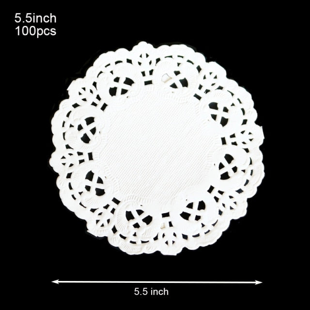 100 White Lace Table Doilies - Assorted Sizes